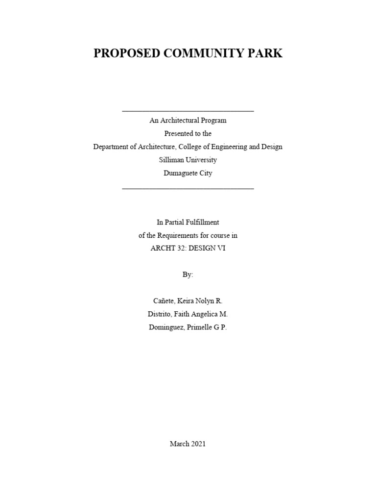 Community Park-SAMPLE PAPER | PDF | Public Toilet | Parks