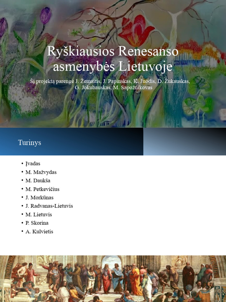 Ryškiausios Renesanso Asmenybės Lietuvoje | PDF