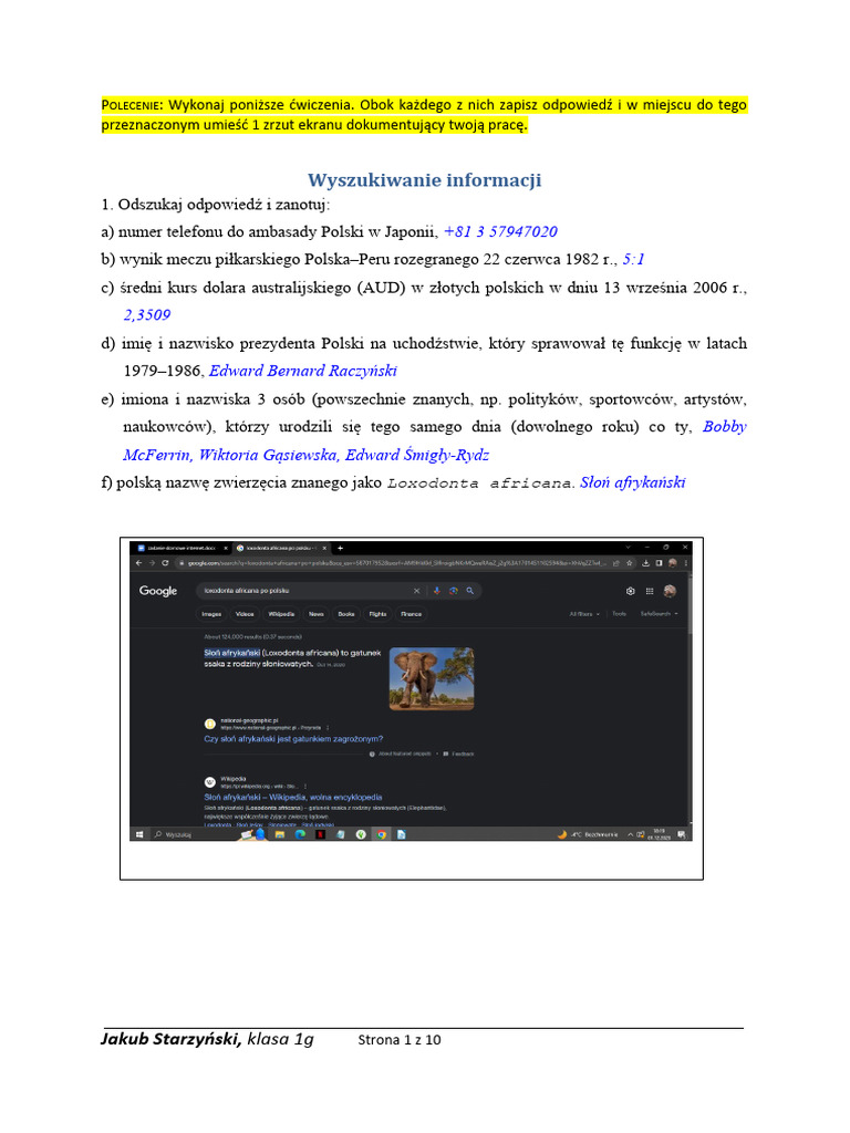 Zadanie Domowe Internet | PDF