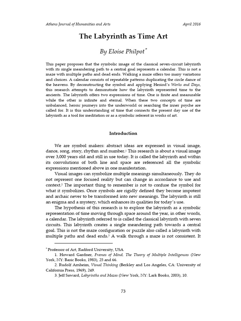 The Labyrinth As Time Art | PDF | Labyrinth | Moon