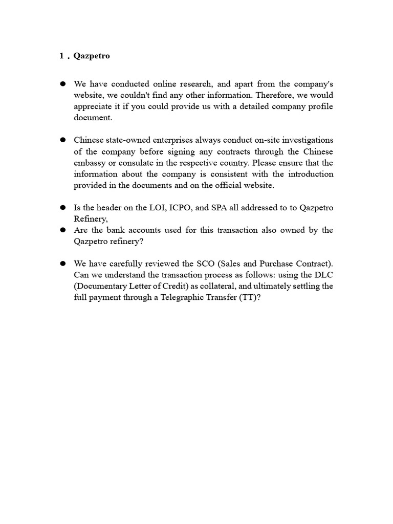 230912petroleum Coke Questions From G20 China | PDF | Letter Of Credit ...