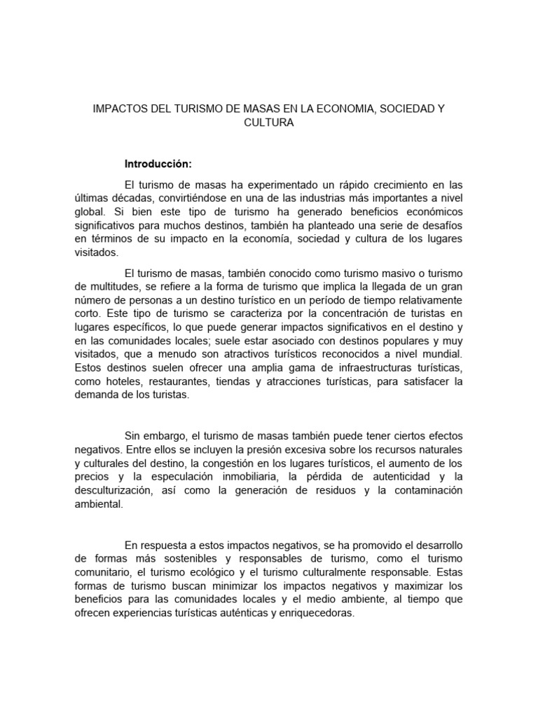 Impactos Del Turismo de Masas | Descargar gratis PDF | Turismo ... Impactos Del Turismo de Masas | Descargar gratis PDF | Turismo ...