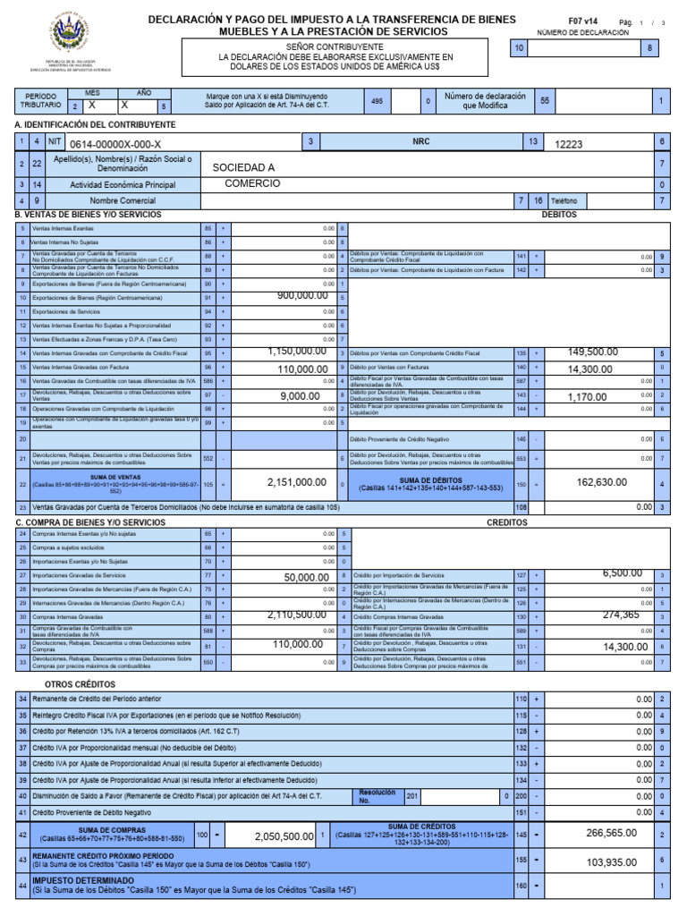 Formulario Declaracion de Iva F07 | PDF | Impuesto al valor agregado ...