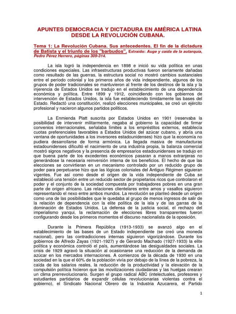 Apuntes Democracia y Dictadura en América Latina Desde La Revolución ...