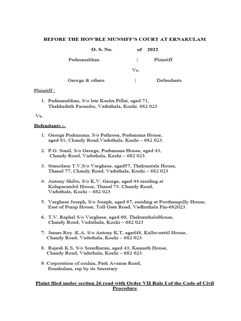 Suit Padmanabhan Injunction | PDF | Lawsuit | Affidavit