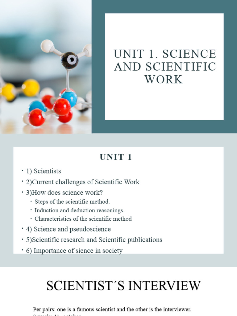 Unit 1. Science and Scientific Work | PDF | Scientific Method | Science