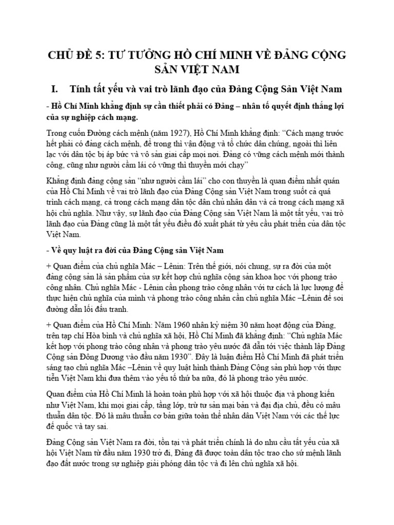 CHỦ ĐỀ 5 TTHCM | PDF