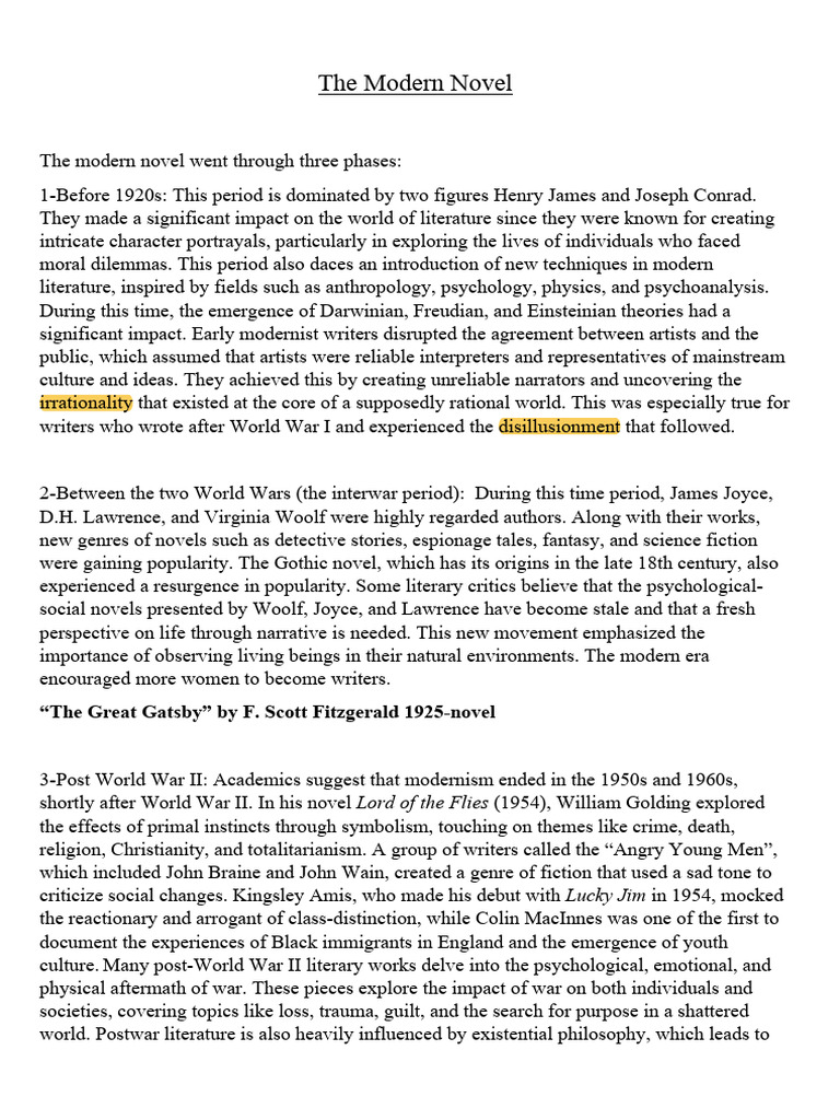 My Modern Novel | Download Free PDF | Novels | Literary Modernism