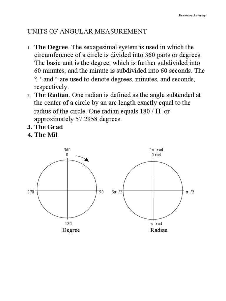 The Degree. The Sexagesimal System Is Used in Which The | PDF | Angle ...