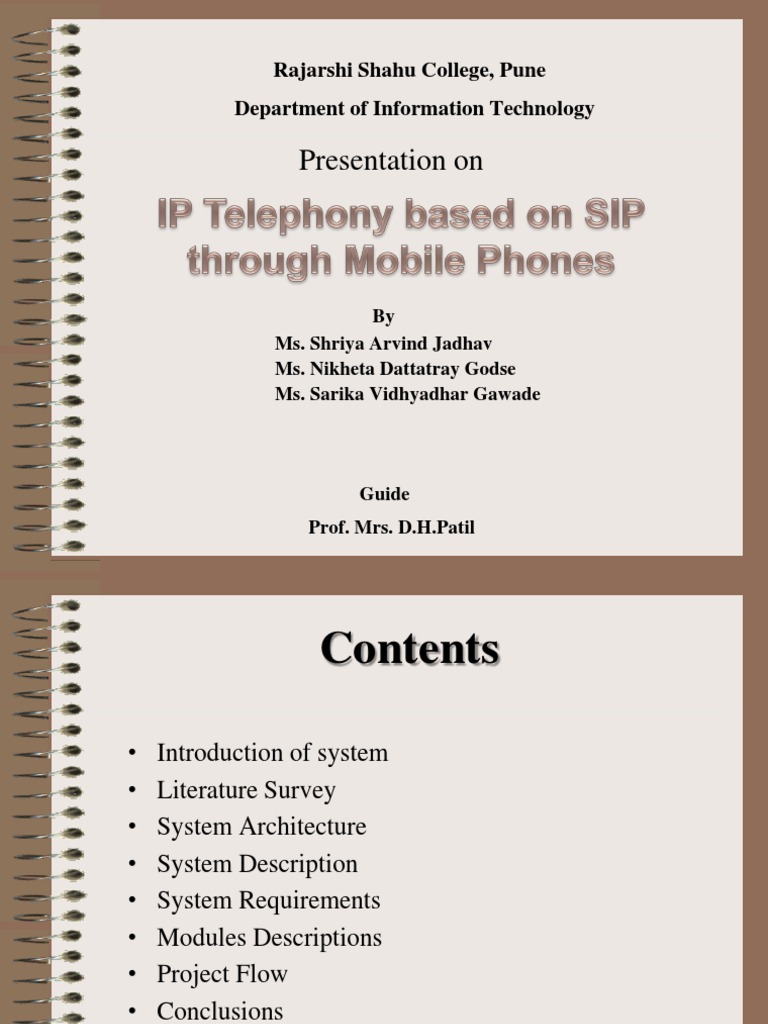 A Presentation on a Mobile VoIP System Using SIP: System Architecture ...