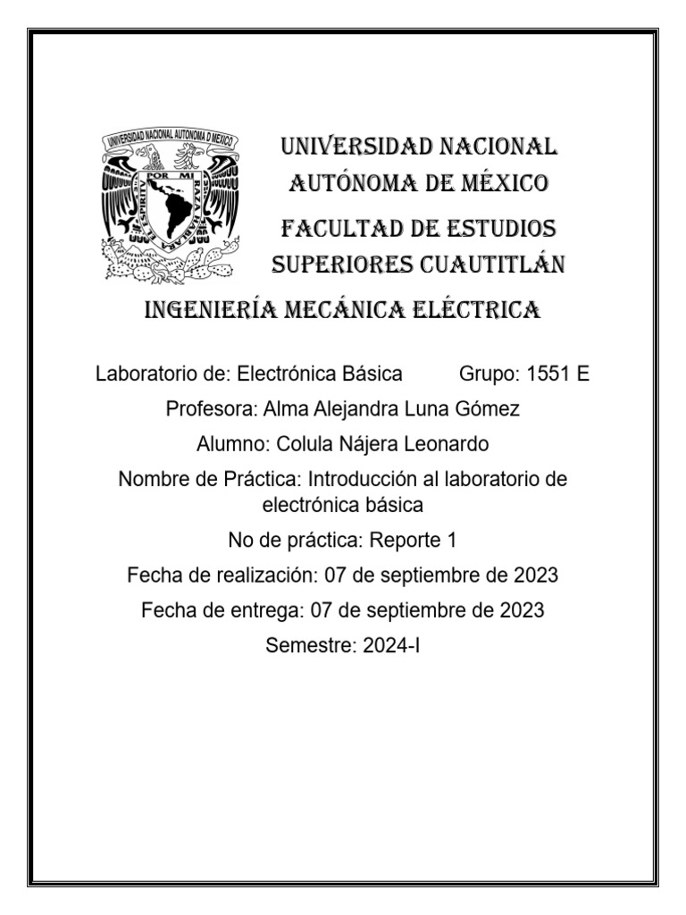 Practica 1 Electronica Basica Pdf Ingenieria Eléctrica Electrónica