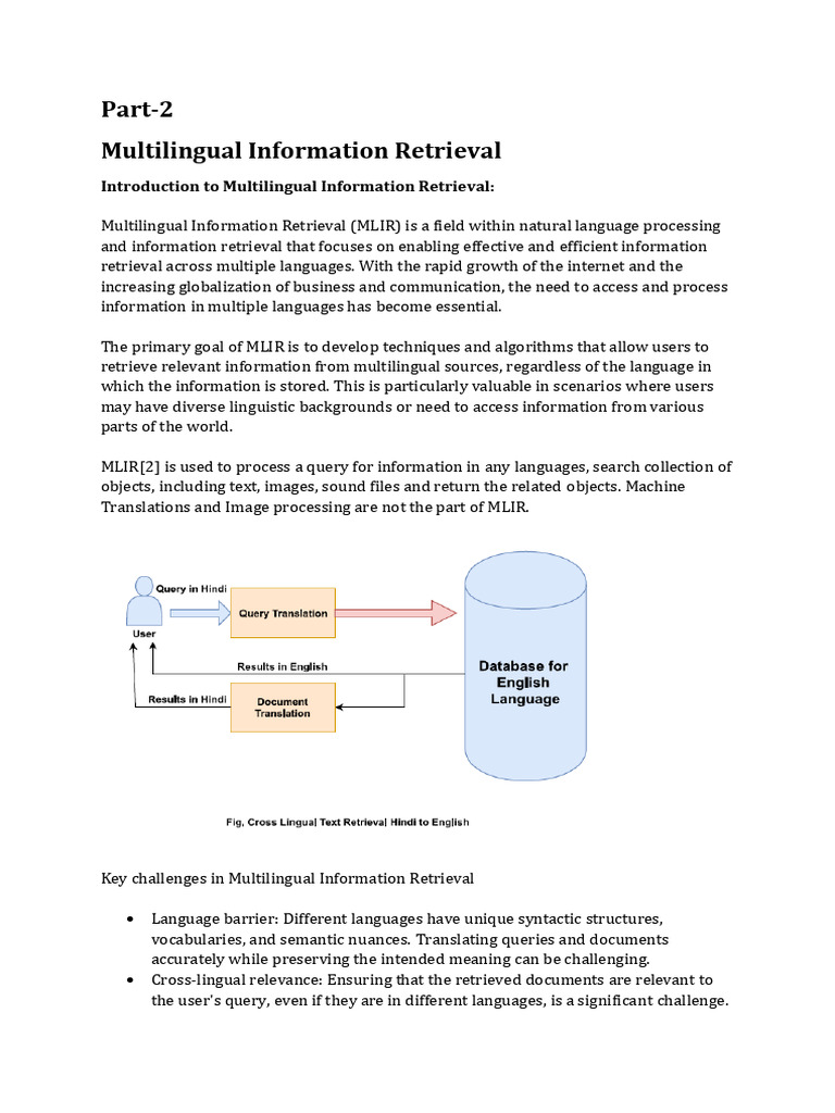 Multilingual Information Retrieval | PDF | Information Retrieval | Search Engine Indexing