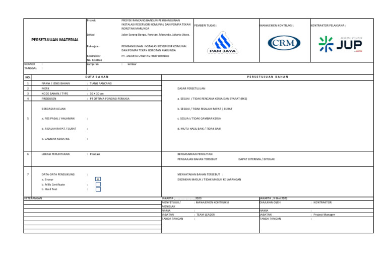 Form Aproval Material | PDF