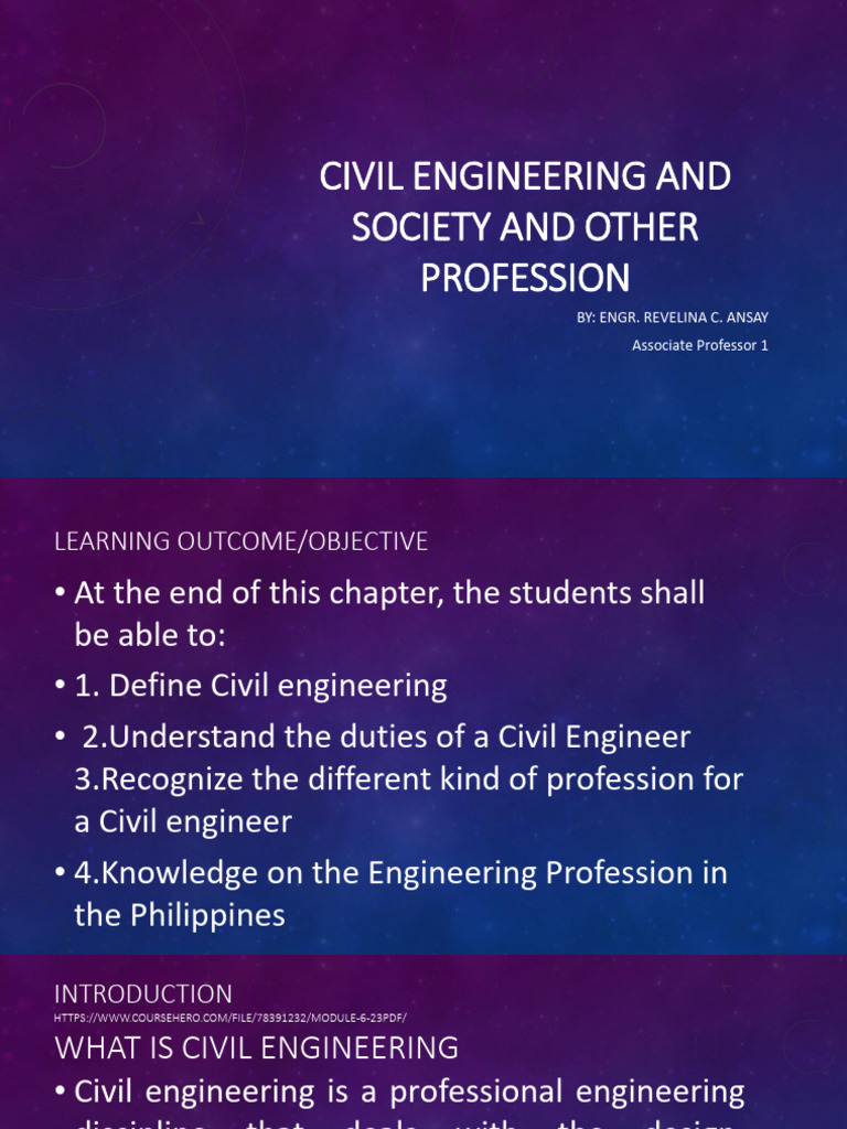 Role of Civil Engineering in Society | PDF | Civil Engineering ...