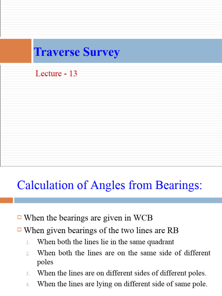 Lecture 13 (Traversing) | PDF