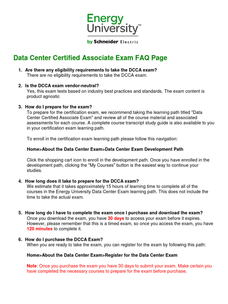 Data Center Certified Associate Exam F Aqs | PDF | Certification ...