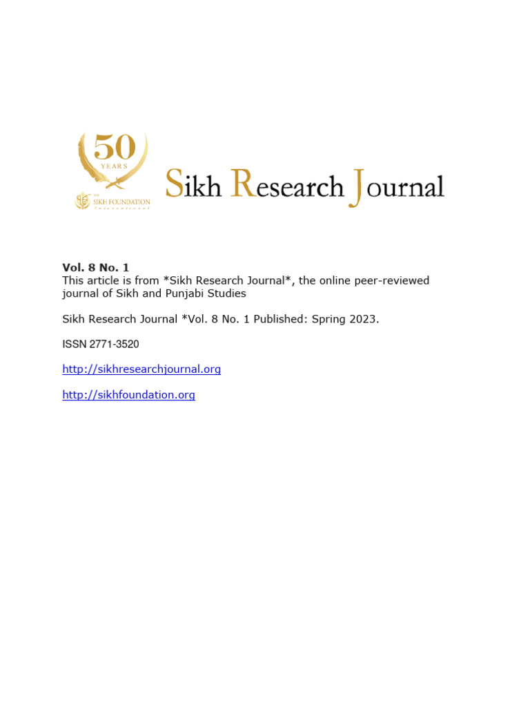 SRJ-V8N1-Spring2023-4 L Vigo Then and Now 57-76 | PDF | Museum | Guru Nanak