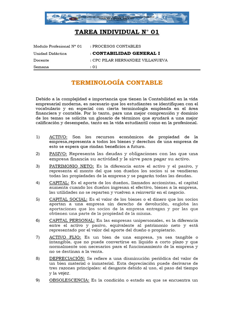 Terminologia Contable | Descargar gratis PDF | Contabilidad | Business