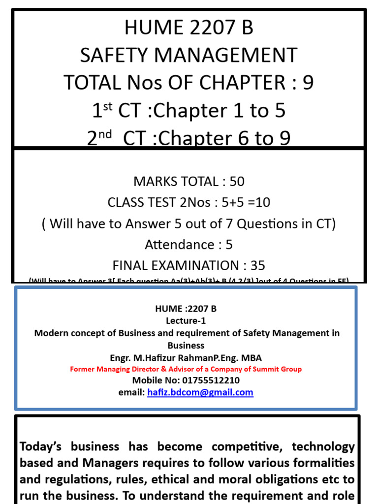 AUST Business Lecture 01 | PDF | Personal Protective Equipment | Hazards