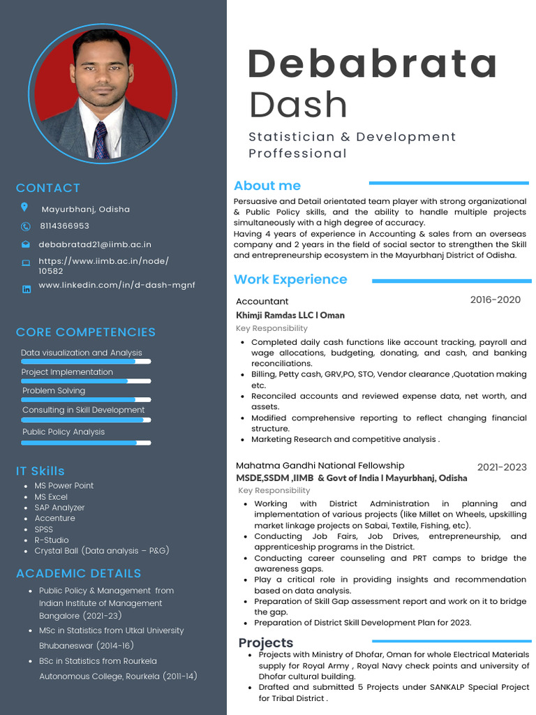 Debabrata Dash - CV | PDF | Business | Economies