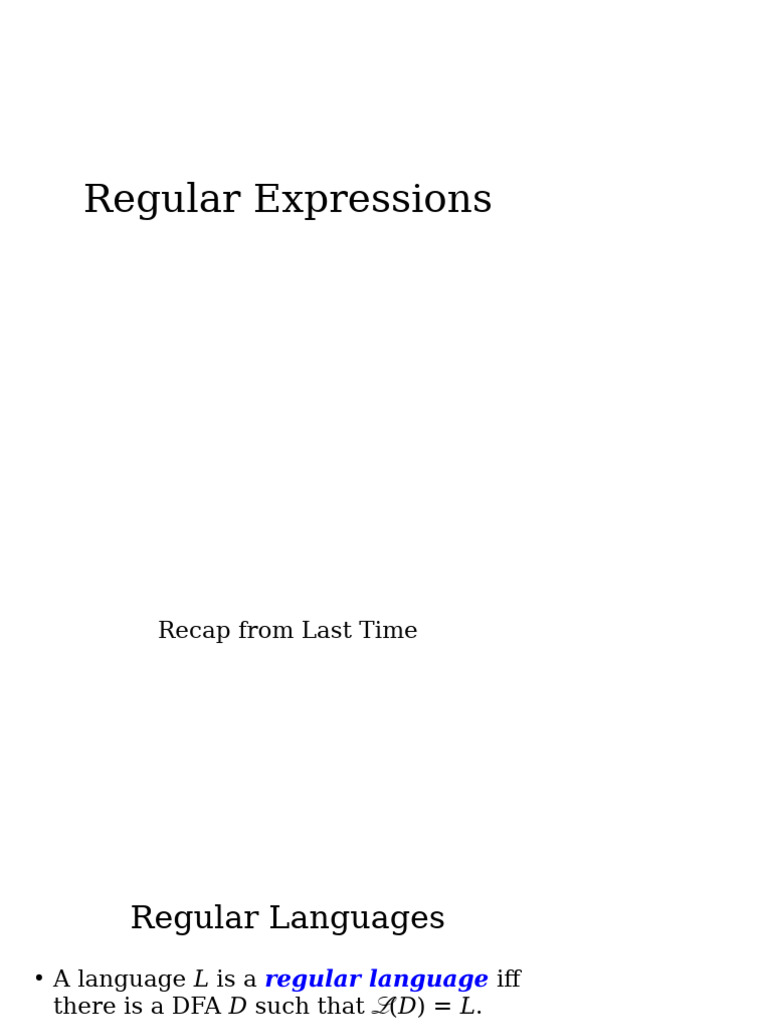 Lecture Slides Regular Expressions | PDF | Theoretical Computer Science ... Lecture Slides Regular Expressions | PDF | Theoretical Computer Science ...