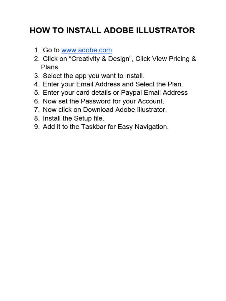 How To Install Adobe Illustrator In Pc Pdf