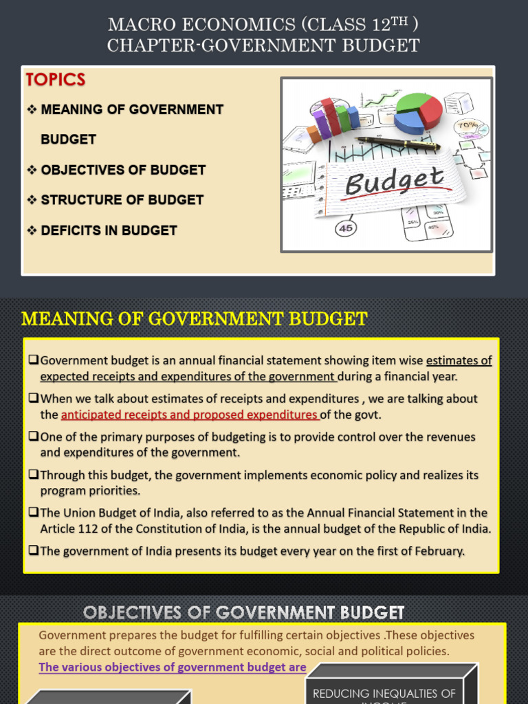 Economics, Govt Budget | PDF | Government Budget Balance | Taxes