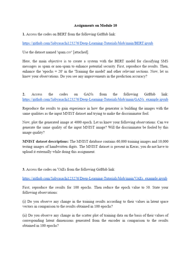 Assignments Module 10 | PDF | Computational Neuroscience | Applied Mathematics