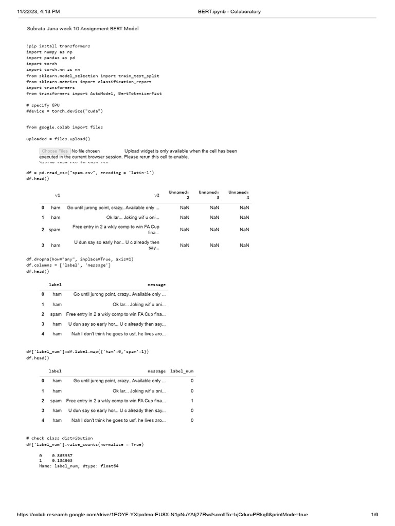 BERT Spam Detection Tutorial | PDF | Applied Mathematics | Computing