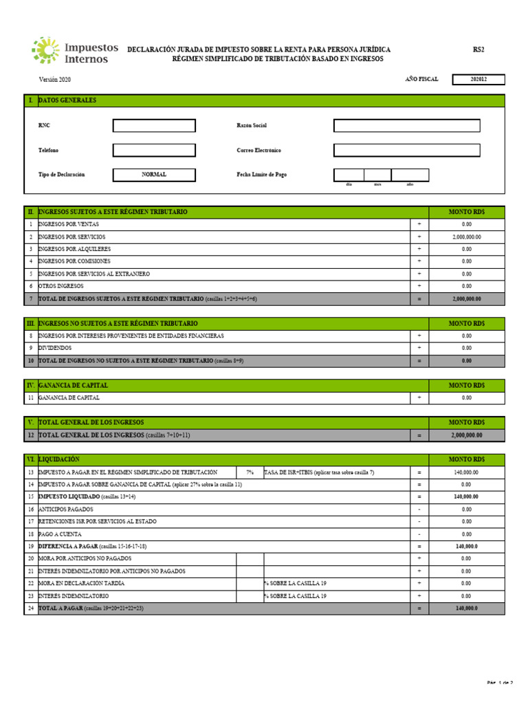 Regimen Simplificad0 de Tributaci0n (RS2) - 2020 | PDF | Impuestos | Impuesto sobre la renta