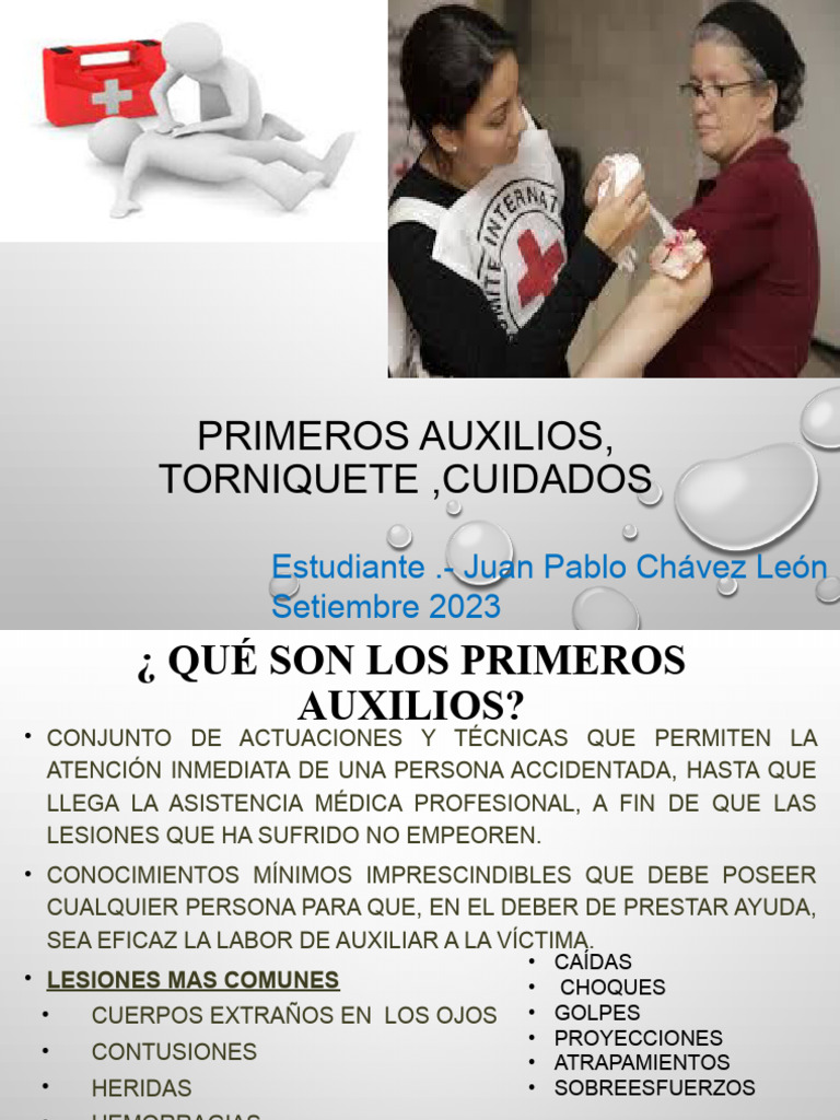Primeros Auxilios, Torniquete, Cuidados | PDF | Reanimación cardiopulmonar | Primeros auxilios