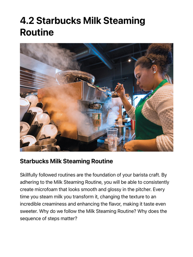 4.2 Starbucks Milk Steaming Routine - 4.2 Starbucks Milk Steaming ...