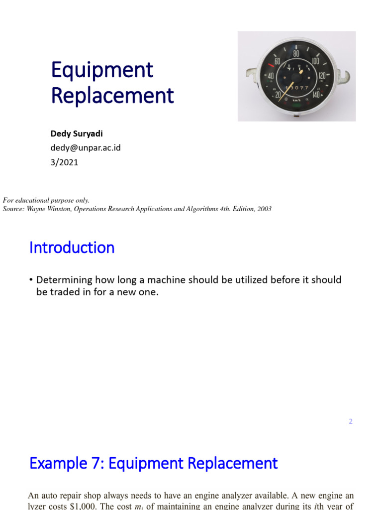 Equipment Replacement Decision Analysis | PDF | Computing | Systems Science