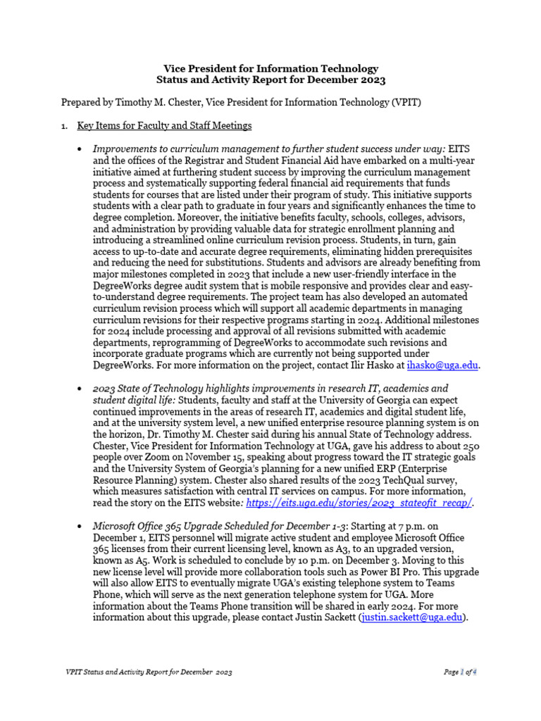 VPIT Status and Activity Report For December 2023 | PDF | Android (Operating System) | Software