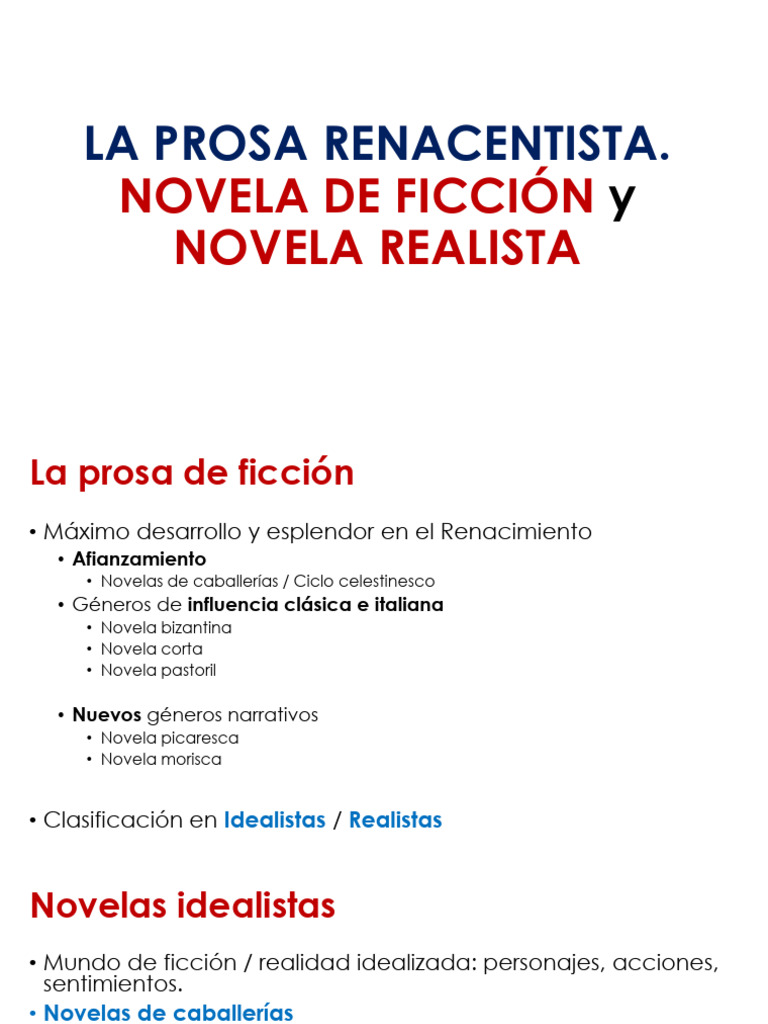 Prosa Renacentista | PDF | Novelas | Miguel De Cervantes
