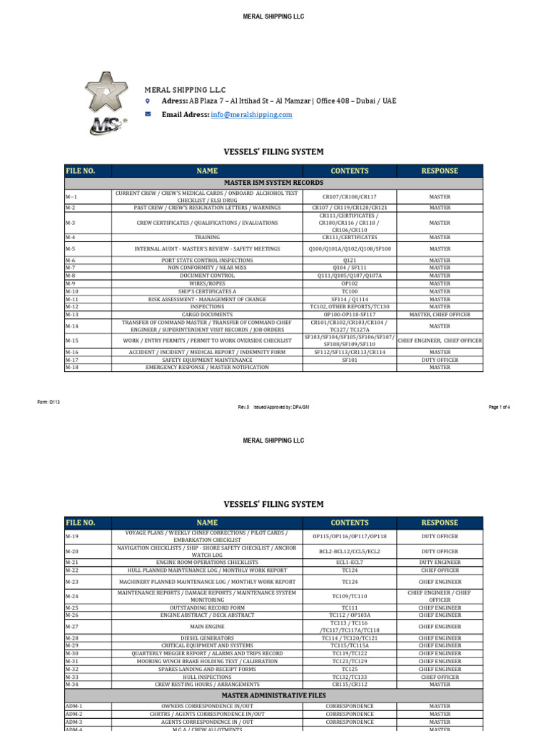 Vessel Filing System | PDF | Water Transport | Transport