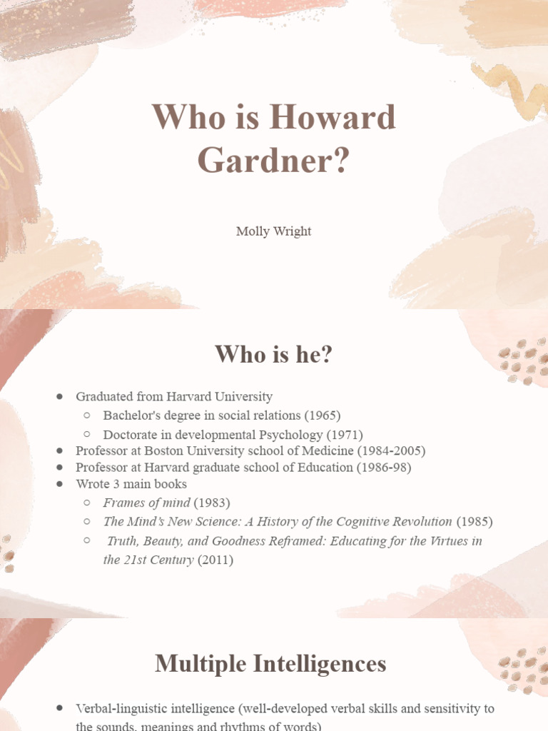 Howard Gardner's Multiple Intelligences Explained | PDF | Intelligence ...