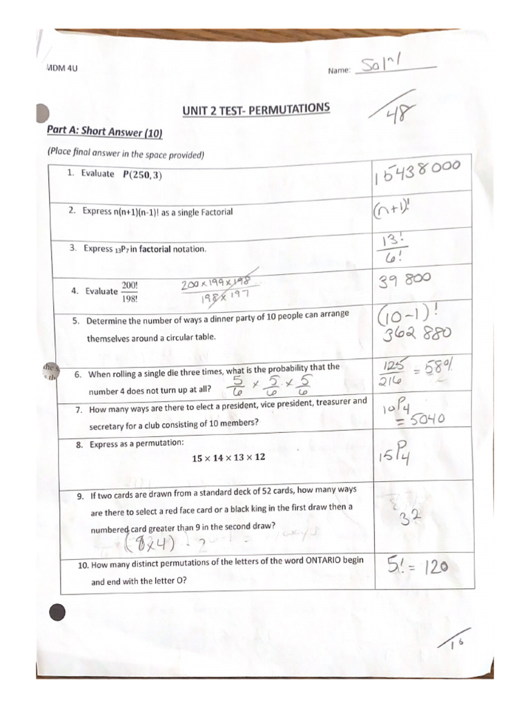 Unit 2 Test Solutions | PDF