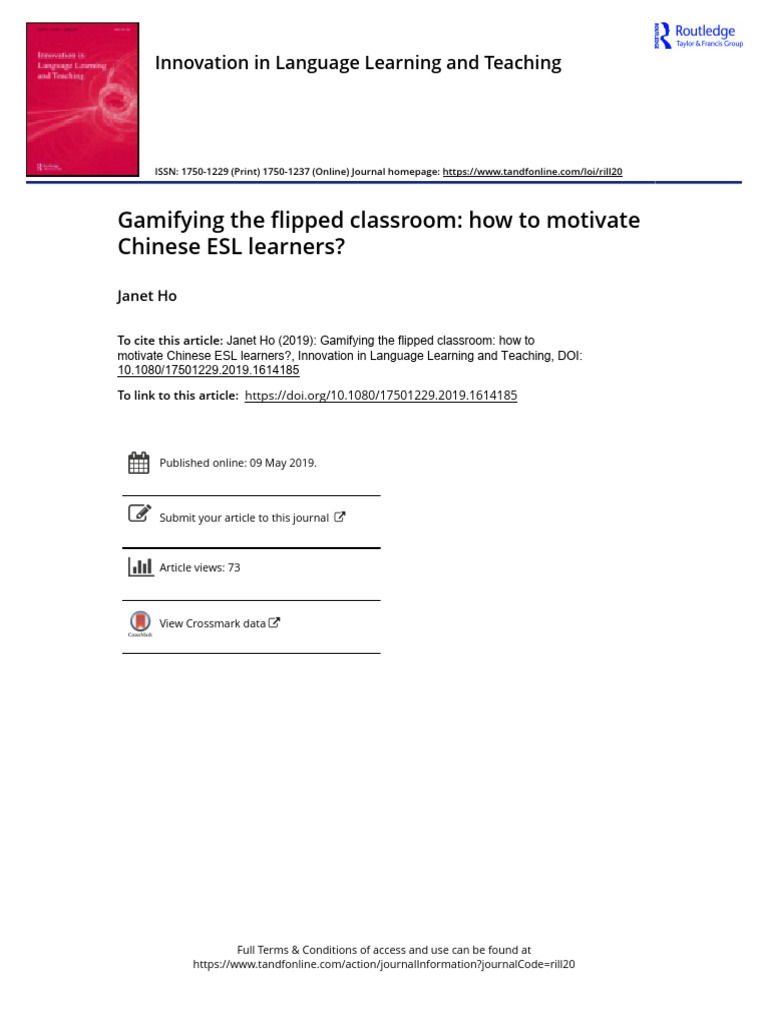 Gamifying The Flipped Classroom: How To Motivate Chinese ESL Learners? | PDF | Learning ...