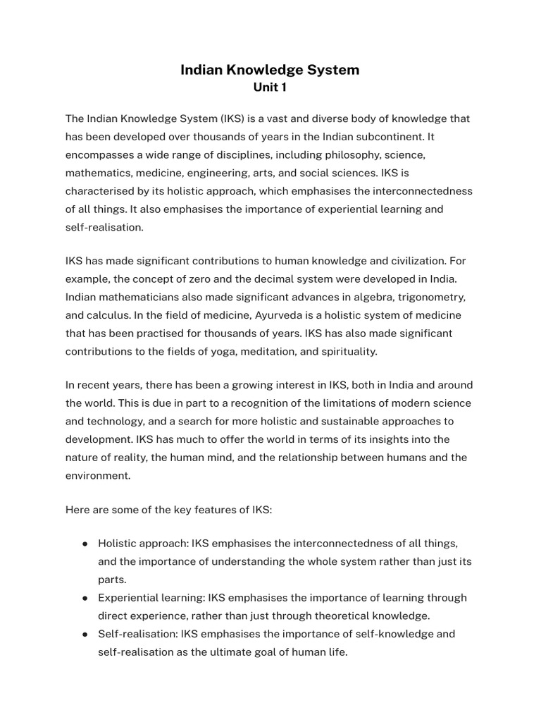 IKS Unit 1&2 | PDF | Vedas | Ātman (Hinduism)