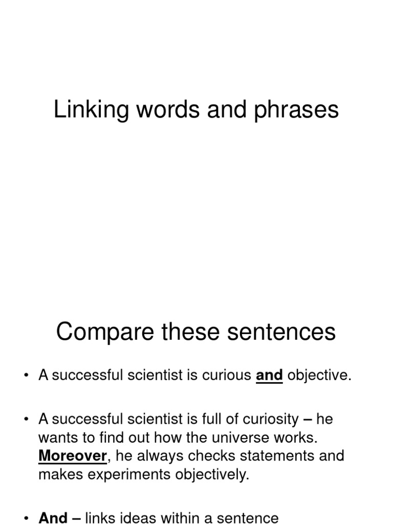 Linking Words for Writing | PDF | Science | Sentence (Linguistics)