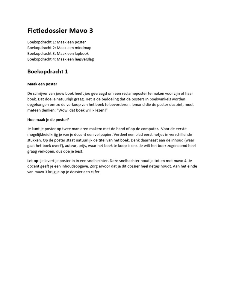 Fictiedossier Opdr. 1 | PDF