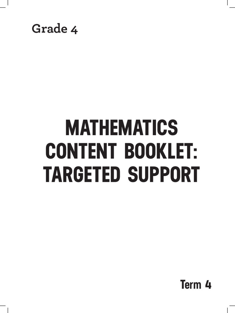 GR 4 Term 4 2019 Maths Content Book | PDF | Learning | Mathematics