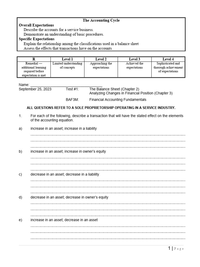 Basic Accounting Exam Preparation Guide | PDF | Balance Sheet | Equity ...