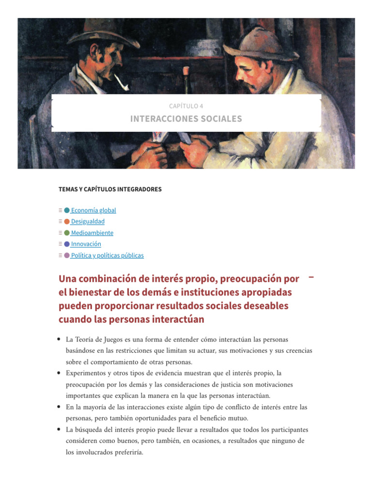 Capítulo 4 Interacciones Sociales - La Economía | PDF | Grupo ...