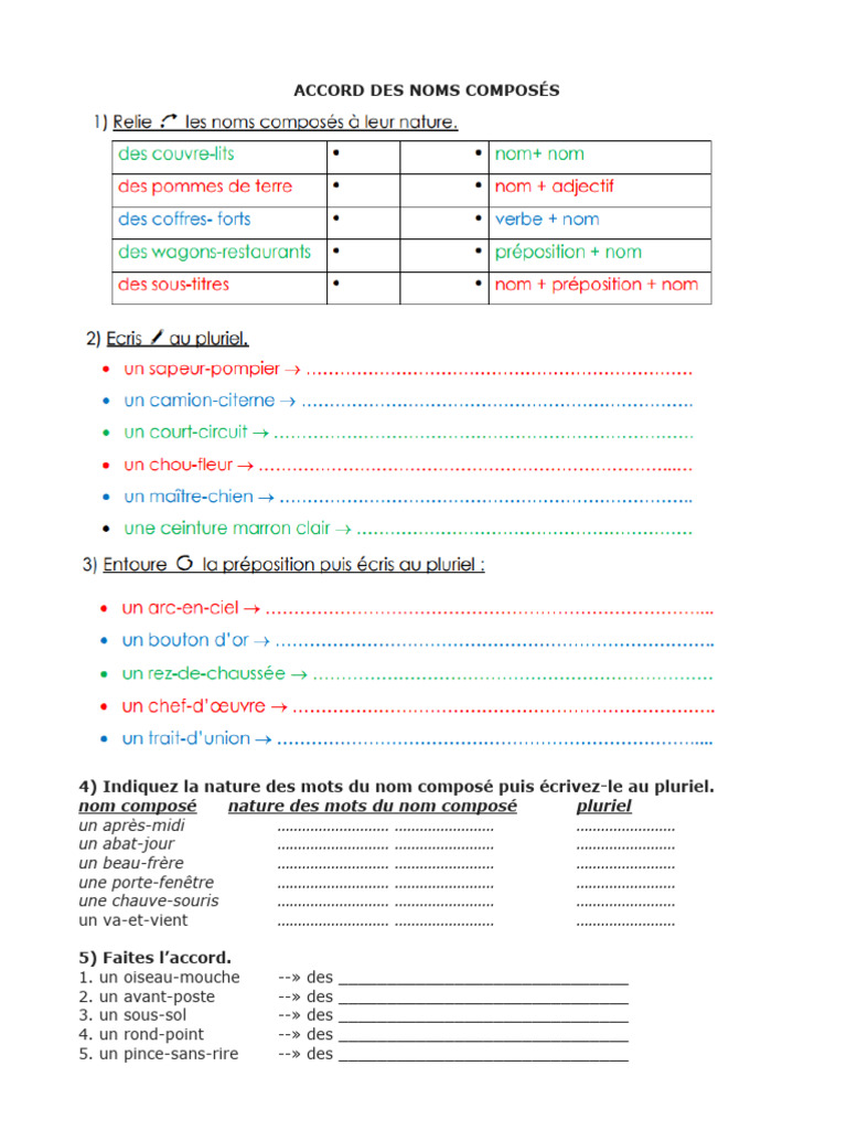 Accord Des Noms Composés | PDF