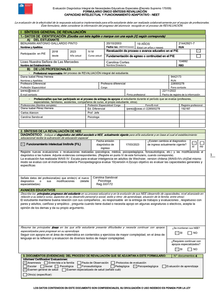 Benjamin Fu - Revaluacion - Fil | PDF | Evaluación | Aprendizaje