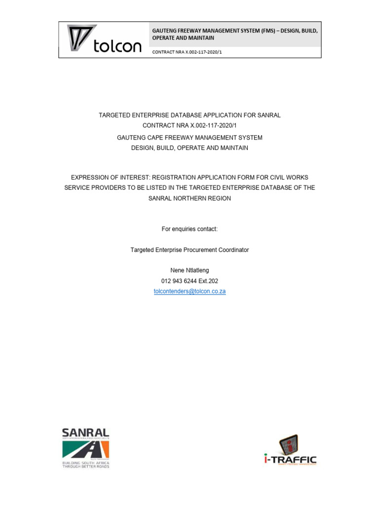 Tolcon Civil Works Registration EOI | PDF | Business