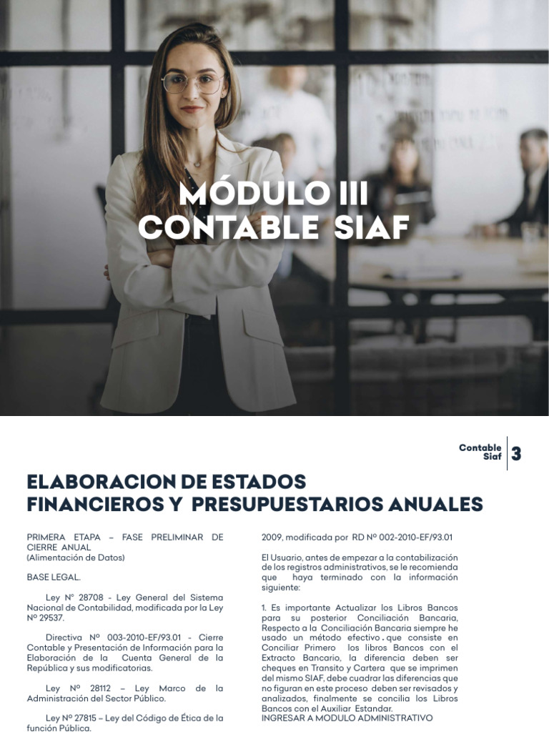 Cierre Anual SIAF: Guía Contable | PDF | Contabilidad | Presupuesto