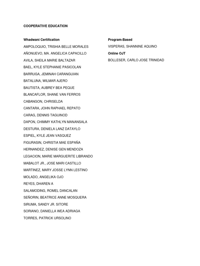 602p Cooperative Education | PDF